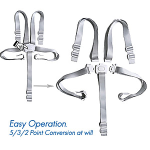 ZARPMA High Chair Security Straps, Replacement 5 Point Children Safety Harness Convertible Straps for High Chair/Pram/Buggy/Kid Pushchair