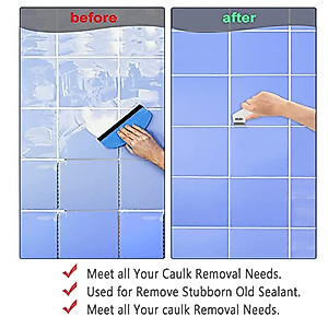 11 Piece Set ，Professional Caulking Tool Kit with Sealant Finishing Tools，Easy Silicone Caulking with Guides，Caulk Removal Tools and Fill Removal Tool Silicone Fill