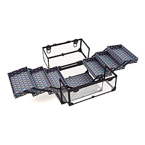 Caboodles Rainbow Rad - Neat Freak Makeup Organizer, Black Trim Rainbow Jacquard