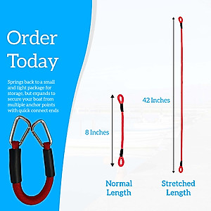 Dock Line/Boat Rope/Anchor Rope - Boat Accessories Marine Rope and Dock Lines for Boats (8 to 42 inch) Pack of 2