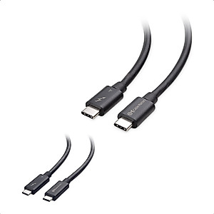 Cable Matters [Intel Certified] 40Gbps Active Thunderbolt 4 Cable with 100W Charging and 8K Video & [Intel Certified] 40Gbps Thunderbolt 4 Cable 3.3ft with 8K Video and 100W Charging