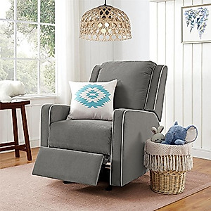 Baby Relax Paisley Rocker Recliner Chair, Pocket Coil Seating, Gray Linen