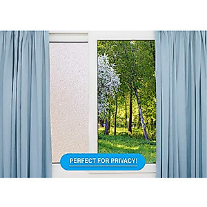Privacy Window Film: Translucent Static Cling Treatment for Home Security and Decorative Frosted Glass Effect - No Residue, Heat Control, UV Prevention, Easy Removal (Winter Frost, 36 x 72 inches)