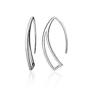Hoops & Loops Sterling Silver Geometric Polished Hook Earrings