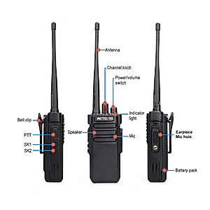 Retevis RT29 Two Way Radio, Heavy Duty 2 Way Radio, Walkie Talkies Long Range Rechargeable with 3200mAh, Fall-Resistant, for Construction School(6 Pack)