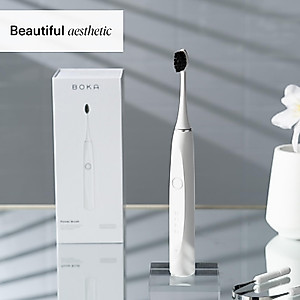 Boka Electric Toothbrush with 2 Heads - Rechargeable Sonic Powered Tooth Brush - Bristles for Deep Cleaning - Dentist Recommended Oral Care - Charging Base with Micro USB (Adults Electric Toothbrush)