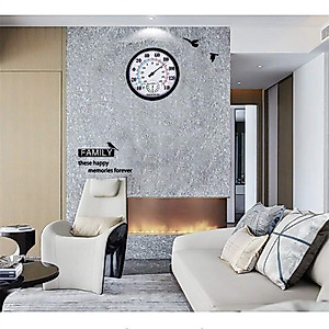 Indoor Outdoor Thermometer Large Wall Thermometer-Hygrometer Waterproof Does not Require Battery (Black)
