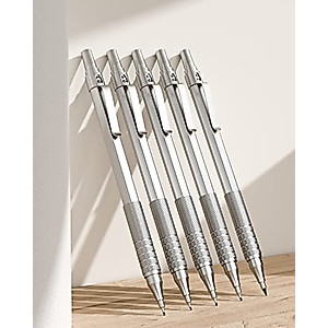 Nicpro 20PCS Metal Mechanical Pencil Set in Leather Case, 0.3, 0.5, 0.7, 0.9 mm & 2mm Lead Pencil Holders, 9 Tube (4B 2B HB 2H) Lead Refills(Black & Colors), Erasers For Art Drafting Sketching Drawing