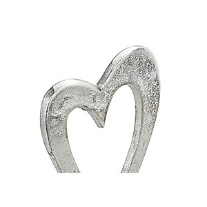 10th Anniversary Rustic Metal Heart Decoration – Free Standing Aluminium & Wooden Decoration (hssanni-10)