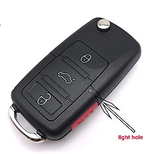 4 Buttons Folding Flip Replacement Key Fob Cover Case fit for VW Volkswagen Jetta Passat Golf Beetle Rabbit GTI CC EOS Keyless Entry Key Fob