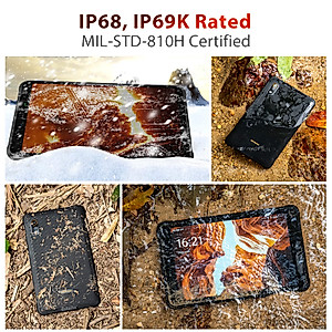 Ulefone Armor Pad Rugged Tablet(WiFi+Cellular), 7650mAh, 8 Inch IP69K Waterproof Tablet, Octa Core 4GB + 64GB Android 12, Dual Speakers Dual 4G, uSmart Expansion Connector, 13MP + 5MP, BT5.2/GPS/NFC