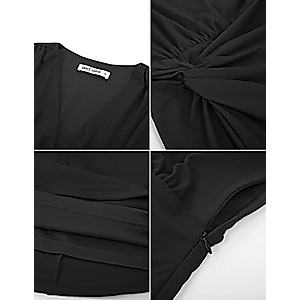 GRACE KARIN 2023 Sleeveless Wrap V Neck Dresses for Women Wedding Guest Dress Black S