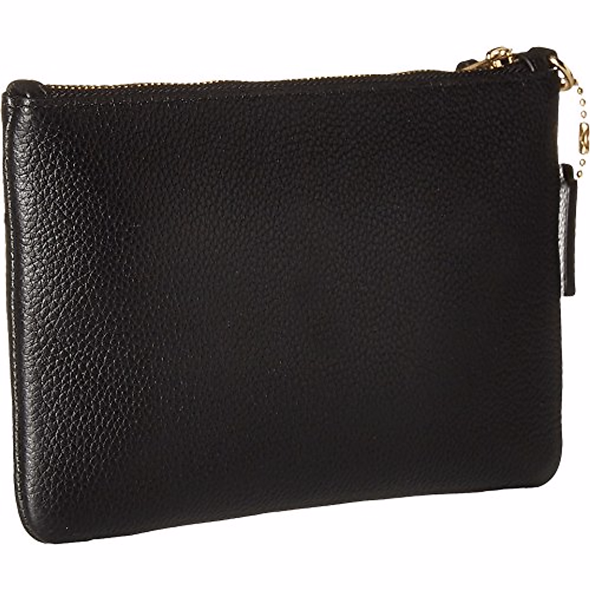 COACH Polished Pebble Small Wristlet Li/Black One Size