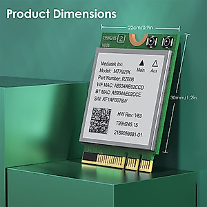 WAVLINK AX3000 6 M.2 WiFi Card,Bluetooth 5.2 NGFF Adapter, Dual-Band (2.4/5Ghz) M2 Wireless Network Card Adapter with OFDMA, MU-MIMO, WPA3, Ultra-Low Latency, Supports Windows 11, 10 (64bit)