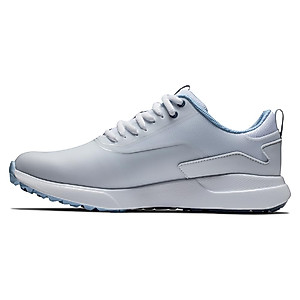 FootJoy Women's FJ Performa Golf Shoe, White/Light Blue, 8.5