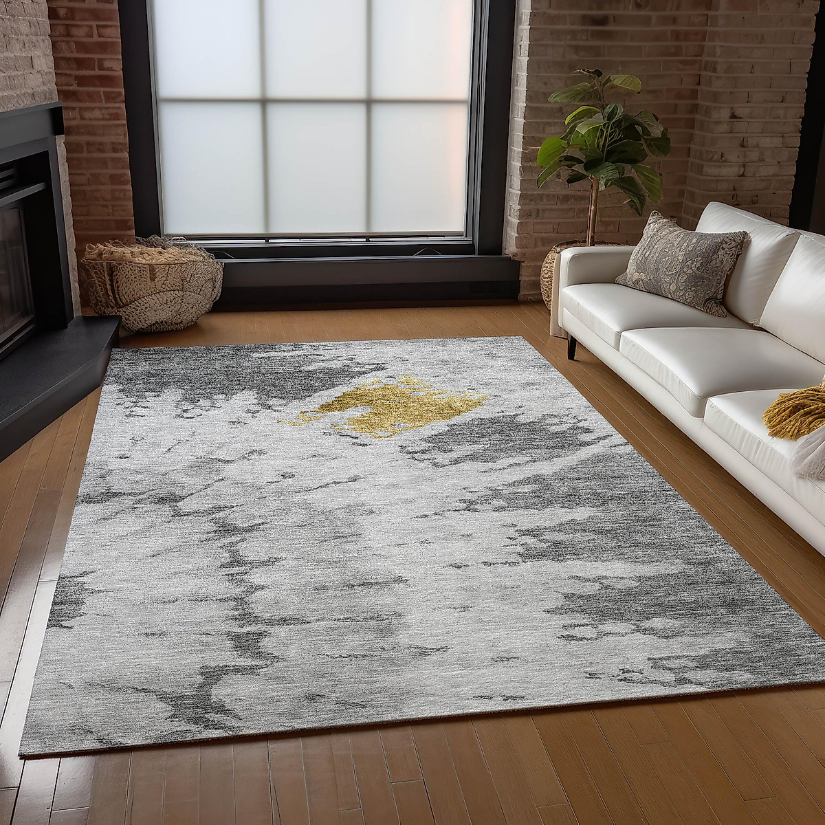 Addison Rugs Chantille ACN614 Gray 9' x 12' Indoor Outdoor Area Rug, Easy Clean, Machine Washable, Non Shedding, Bedroom, Living Room, Dining Room, Kitchen, Patio Rug