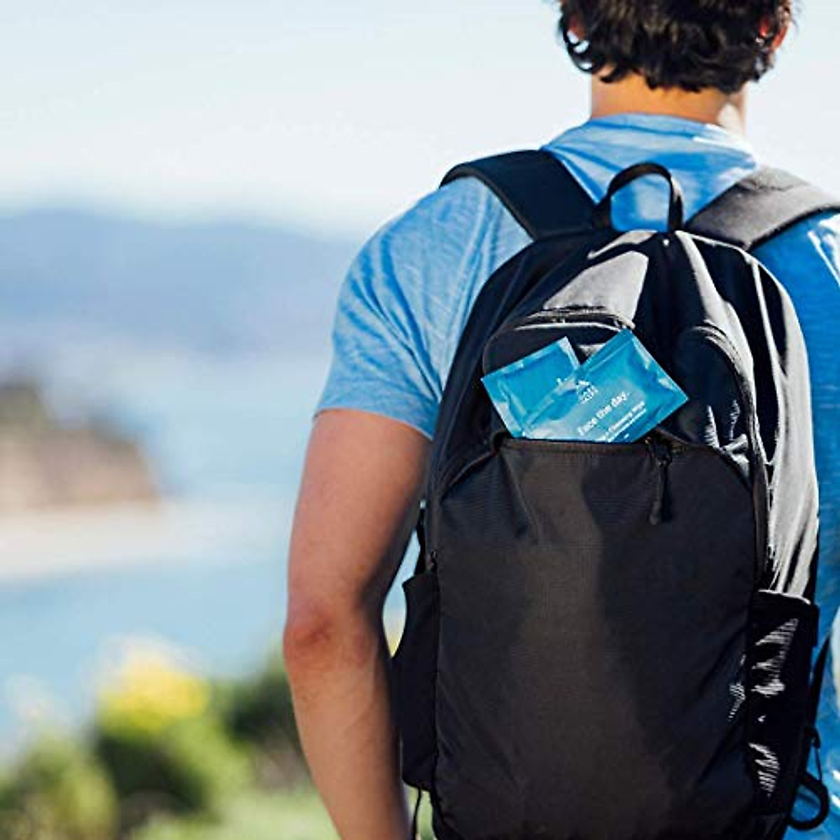 Oars + Alps Face and Body Wipes, Dermatologist Tested Skin Care Infused with Caffeine and Menthol, TSA Approved, 14 Wipes Total