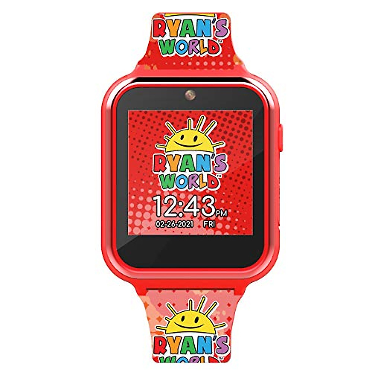 Accutime Kids Ryan's World Red Educational, Touchscreen Smart Watch Toy for Boys, Girls, Toddlers - Selfie Cam, Learning Games, Alarm, Calculator, Pedometer and More, 7Model: RYW4005AZ