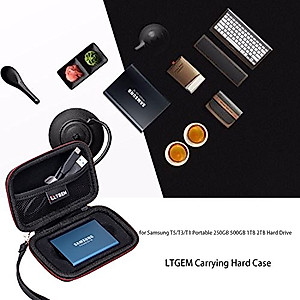 LTGEM EVA Hard Travel Carrying Case for Samsung T5/T3/T1 Portable 250GB 500GB 1TB 2TB SSD USB 3.1 External Hard Drives
