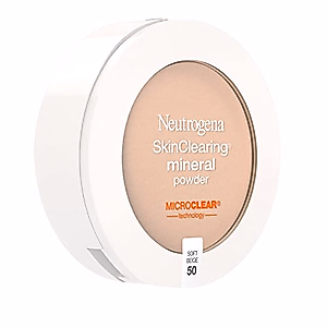 Neutrogena SkinClearing Mineral Acne-Concealing Pressed Powder Compact, Shine-Free & Oil-Absorbing Makeup with Salicylic Acid to Cover, Treat & Prevent Breakouts, Soft Beige 50.38 oz