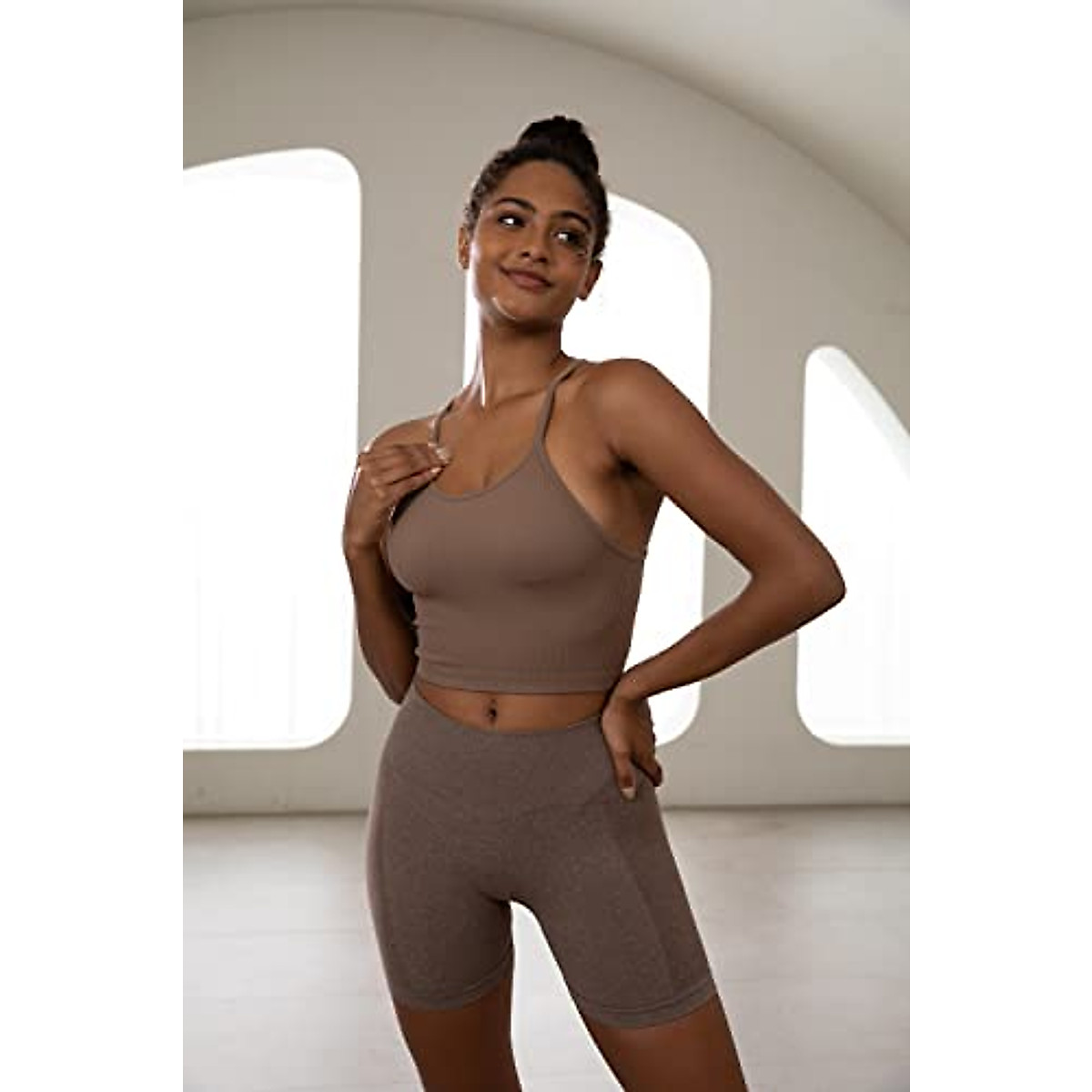 Sunzel Free to Be Tank, Crop Ribbed Tank Tops Seamless Racerback Camisoles No pad Camis Cropped Workout Gym Yoga 3Pcs