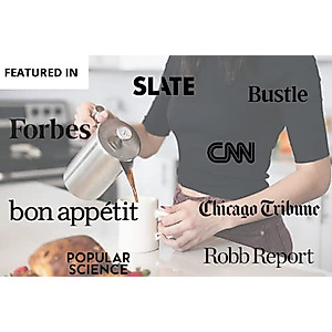 Barista Warrior French Press with Thermometer - Insulated Coffee Press - Stainless Steel French Press Coffee Maker (1.0L | 34 fl oz) (White)