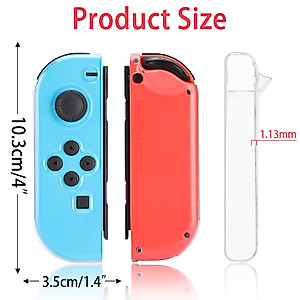 Soft Replacement Shell Case for Nintendo Switch Joy-Con, Clear TPU Protective Cover Case Compatible with NS Joy Cons Handheld Controller