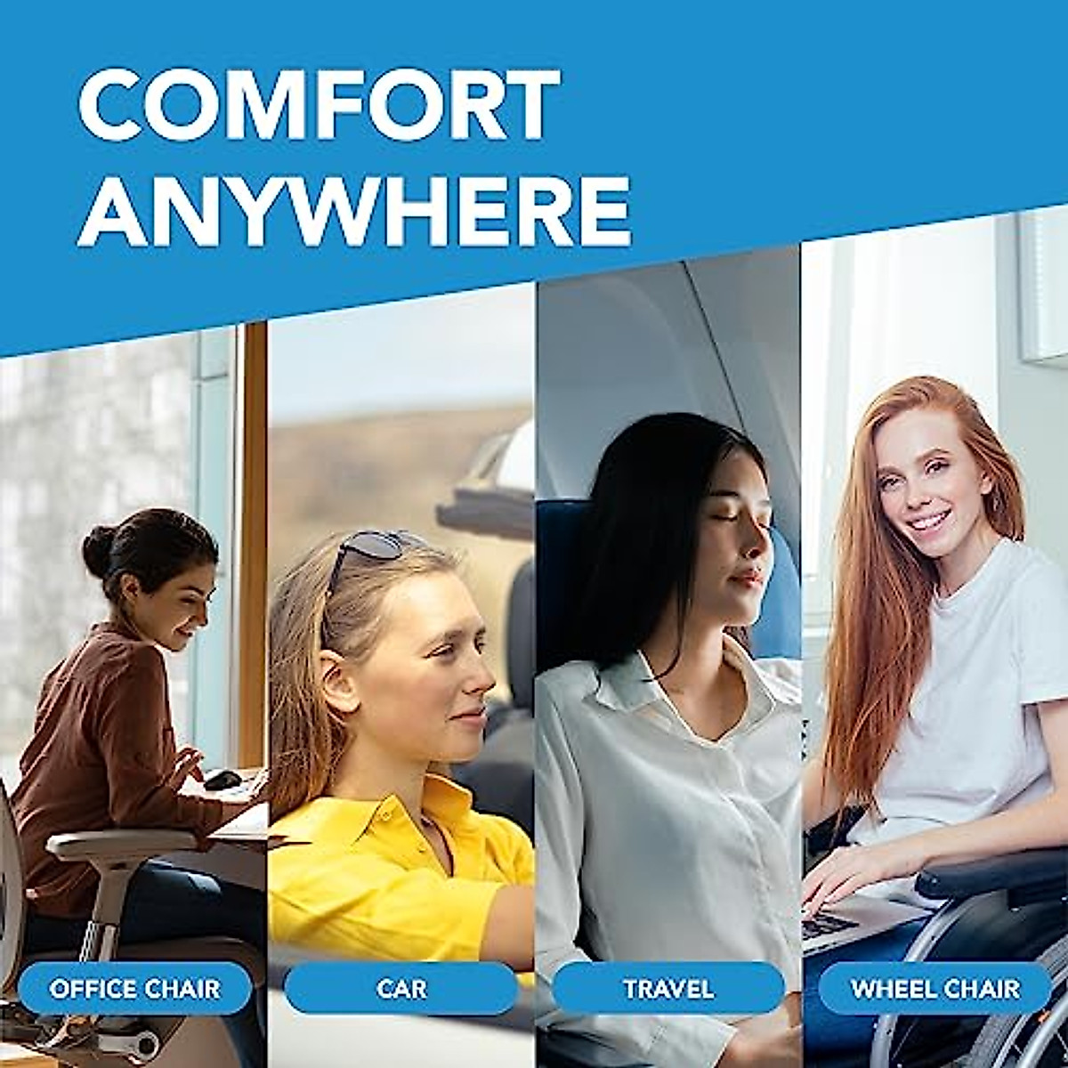 kingphenix Wedge Car Seat Cushion: Memory Foam Truck Seat Cushion for Car Seat Driver - Sciatica and Back Pain Relief - Enhancing Driving Comfort -Black