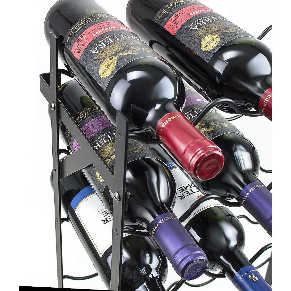 Sorbus Wine Rack Free Standing Floor Stand - Racks Hold 75 Bottles of Your Favorite Wine - Large Capacity Elegant Wine Storage for Any Bar, Wine Cellar, Kitchen, Dining Room, etc (75 Bottles)