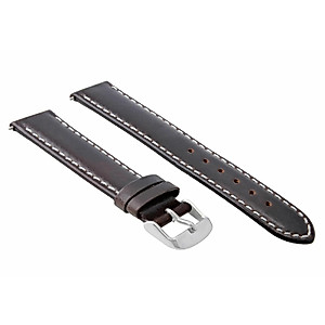 Ewatchparts 18MM SMOOTH LEATHER WATCH STRAP BAND COMPATIBLE WITH IWC PILOT PORTUGUESE TOP GUN D/BROWN WS