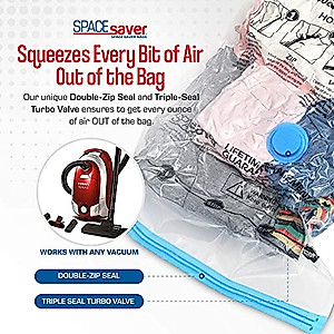 Spacesaver Vacuum Storage Bags (Variety 10-Pack) Save 80% on Clothes Storage Space - Vacuum Sealer Bags for Comforters, Blankets, Bedding, Clothing - Compression Seal for Closet Storage. Pump for Travel.