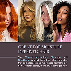 Saphira Mineral Moisturizing Shampoo & Conditioner, Hydrating for Dry, Damaged, Bleached & Color-Treated Hair, Sulfate-Free, Paraben-Free, Nourishes & Revitalizes Lifeless Hair, 8.5 Ounce (Pack of 2)