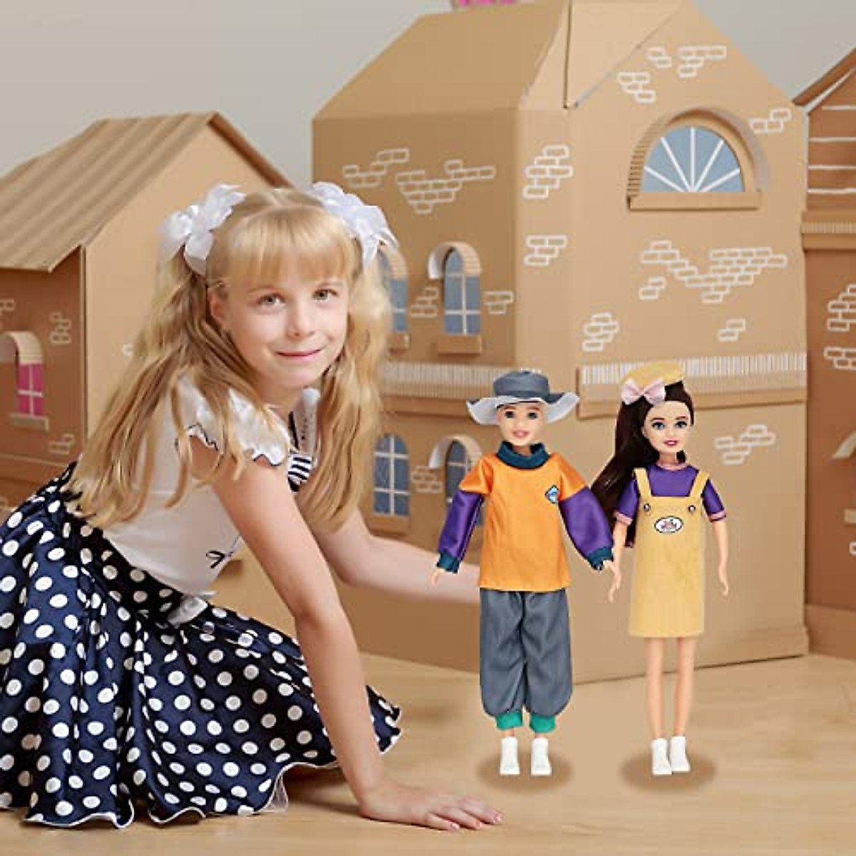 ONEST 5 Sets 12 Inch Fashion Girl Dolls Include 5 Pieces Girl Fashion Dolls, 5 Pieces Handmade Doll Clothes, 5 Pairs of Doll Shoes