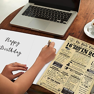 VvOoOvV 18th Birthday Card for Daughter Son, Vintage Style, Blank Inside, 7.9 x 10.6 in