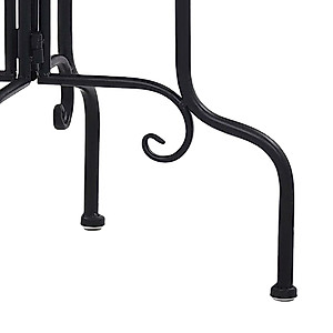 Plant Table with Curved Legs, Mosaic Square Side Table, End Table, Coffee Table for Balcony and Deck, Ceramic Tile, 13.8" x 13.8" x 22"