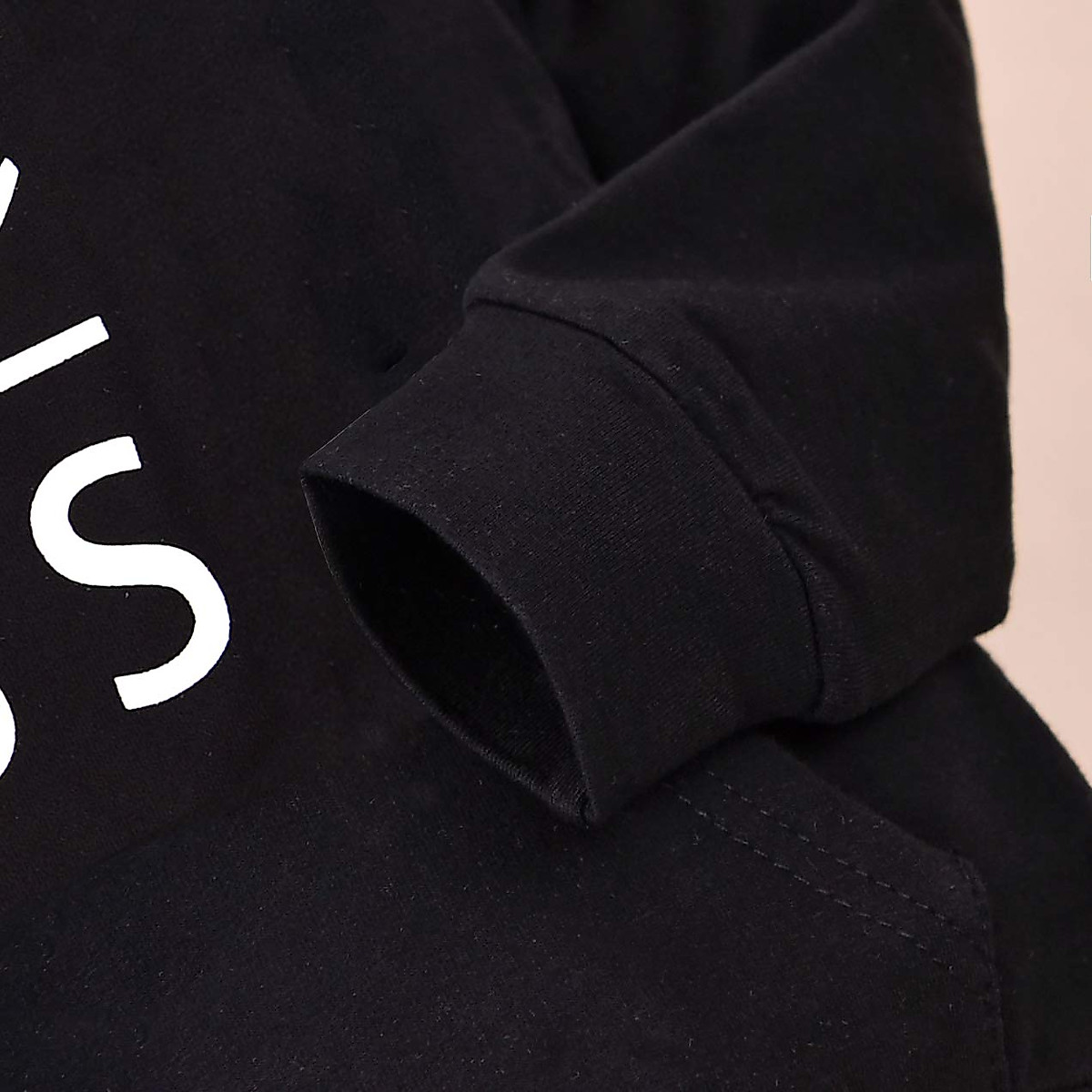 Aalizzwell Toddler Baby Long Sleeve Hooded Sweatshirt Pocket Pullover Hoodies for Boys Girls (Black-1, 3T)