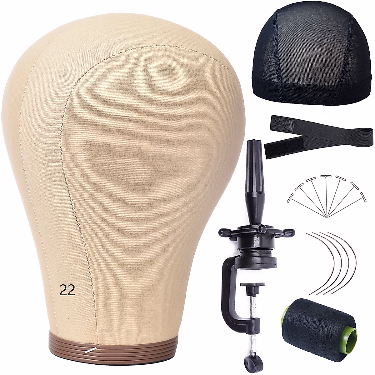 Wig Head Mannequin Head with Stand for Wigs Making 22 inch