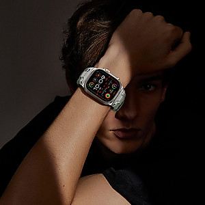 Suitisbest Sport Band for Apple Watch Ultra 2/Apple Watch Ultra Bands 49mm 45mm 44mm 42mm, Wide Rugged 316L Stainless Steel Connector Durable Silicone Band for iWatch Ultra 9 8 7 6 5 4 3 SE