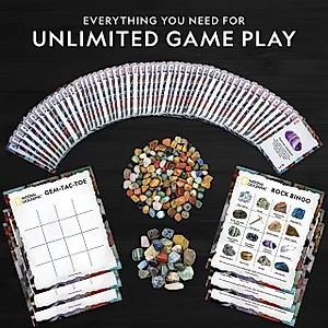 National Geographic Rock Bingo Game - Play Rock Bingo, Mineral Memory, Gemstone Trivia, & Card Games, Collection Includes Over 150 Rocks and Minerals, Educational STEM Toy for Kids (Amazon Exclusive)