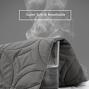 FELTYBED Twin Size 39"x75" Waterproof Mattress Protector, Soft Bed Grey Mattress Cover Twin, Breathable Mattress Pad Cover with Deep Pocket 6"- 15", Noiseless Washable