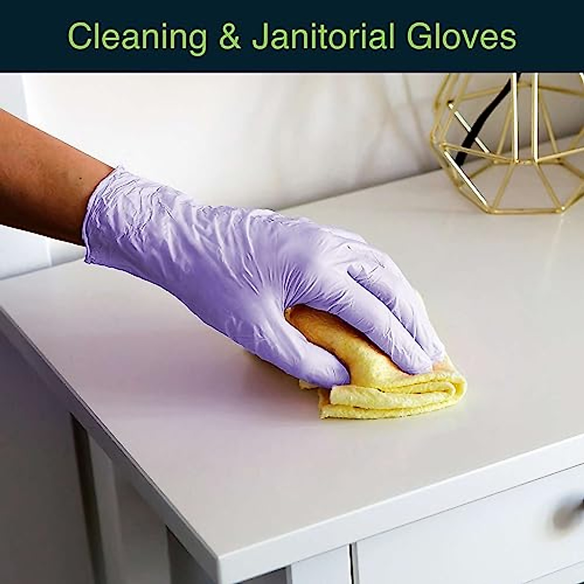 Lilac Nitrile Disposable Gloves - 100 Count - 3 Mil Nitrile Gloves Large - Powder and Latex Free Rubber Gloves - Surgical Medical Exam Gloves - Food Safe Cooking Gloves