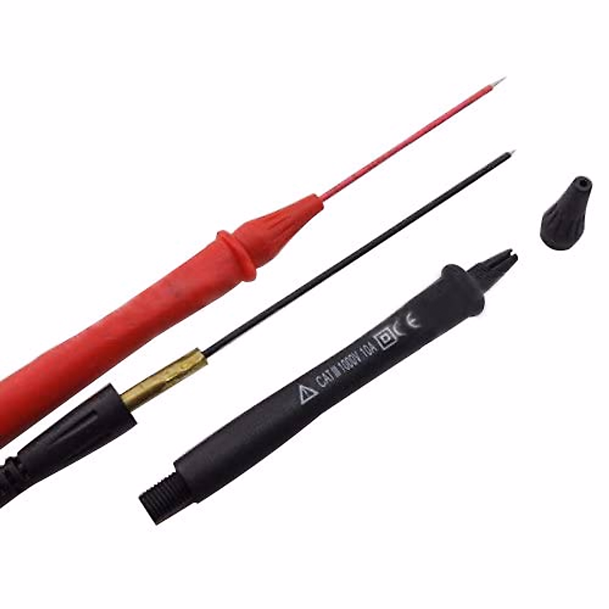 Retractable PVC Tip Test Lead Set, Right Angle,adjustable length Red+black