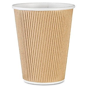 Genuine Joe GJO11260CT Insulated Ripple Hot Cup, 12-Ounce Capacity,(Pack of 500),Brown