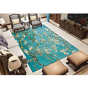 Vincent Van Gogh Almond Blossoms at Area Rugs Non-Slip Floor Mat Doormats Home Runner Rug Carpet for Bedroom Indoor Outdoor Kids Play Mat Nursery Throw Rugs Yoga Mat