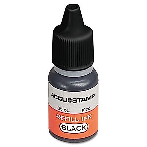 COSCO ACCU-STAMP Gel Ink Refill, Black, 0.35 oz Bottle