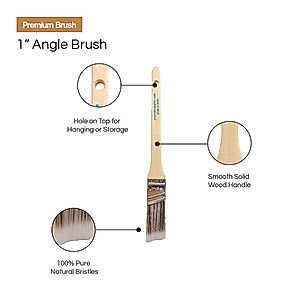 Vermeer Paint Brushes - 6-Pack - 1" Angle Sash Brushes for All Latex and Oil Paints & Stains - Home Improvement - Interior & Exterior Use