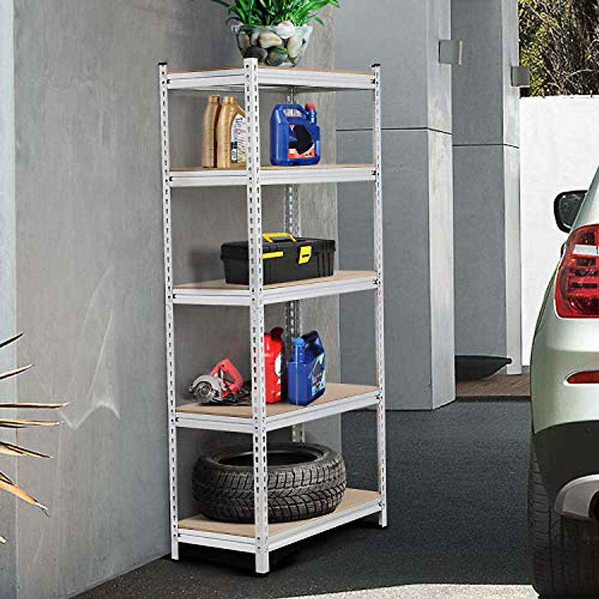 Topeakmart 5-Shelf Adjustable Storage Shelves Heavy Duty, Garage Shelving Units and Storage, 36" W x 18" D x 73" H
