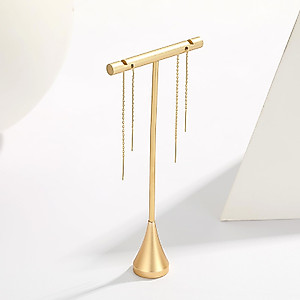 Gold Threader Earrings for Women 18K Gold Filled Chain Earrings Dainty Bar Drop Dangle Long Thread Earring Dangly Double Piercing Hypoallergenic Jewelry Gift