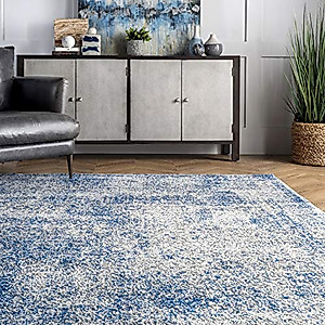 nuLOOM Vintage Willena Runner Rug, 2 ft 6 in x 14 ft, Blue