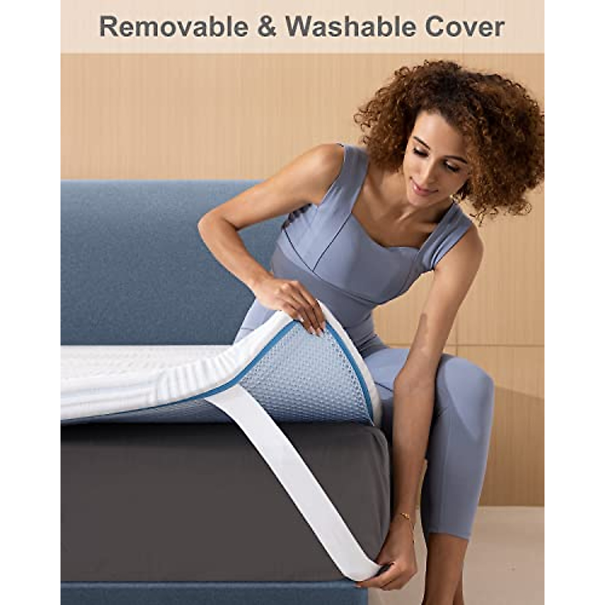 BedStory 2 Inch Memory Foam Mattress Topper - Full Size Bed Toppers Gel Memory Foam